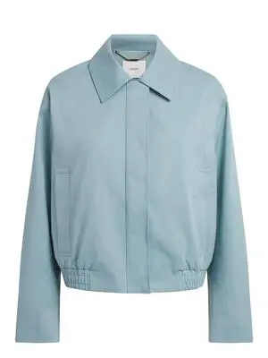 JOSEPH Haddou Cotton Bomber Jacket With Shaped Sleeves - Blue