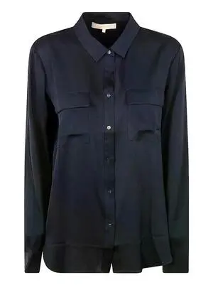 NOUVELLE SILK95FIVE Chest Pocket Shirt - Blue