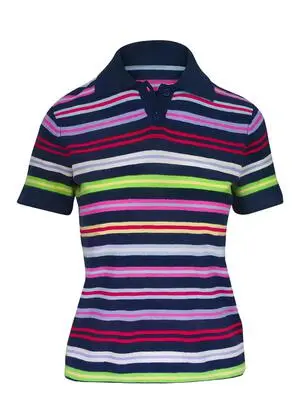 Majestic Filatures Striped Cashmere Polo Shirt - Blue
