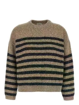 Brunello Cucinelli Sequin-embellished Striped Sweater - Neutrals