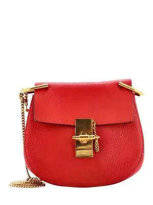 Chloé Drew Leather Mini Crossbody Bag - Red