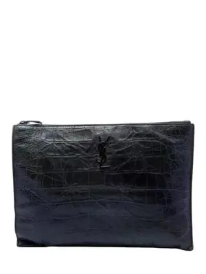 Saint Laurent Monogram Document Holder Clutch Bag - Black
