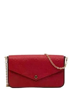 LOUIS VUITTON Monogram Empreinte Pochette Felicie Crossbody Bag - Red