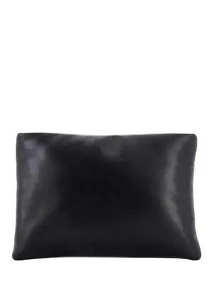 Saint Laurent Calypso Zip Pouch Leather Clutch Bag - Black