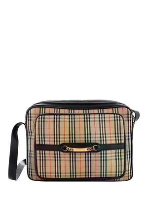 Burberry Link Chain Camera Bag 1983 Knight Check Canvas - Black