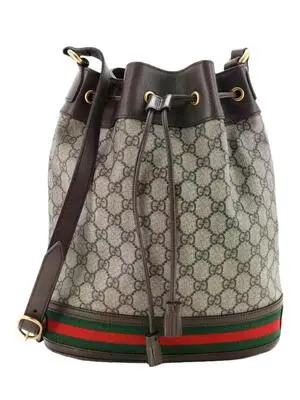Gucci Ophidia Gg Coated Canvas Medium Bucket Bag - Brown