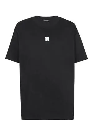 Balmain T-shirt With Embroidered Logo - Black