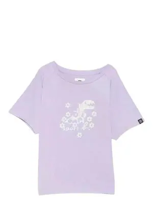 AGNES B. Textured Dino Graphic T-shirt - Purple