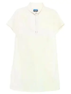 AGNES B. Seersucker Half-zip Mini Dress - Yellow