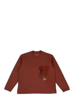 AND WANDER Pocket Long-sleeve T-shirt - Brown
