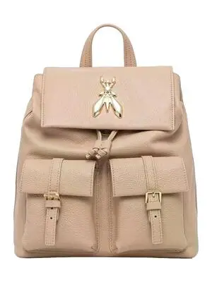 Patrizia Pepe Pebbled Leather Backpack - Neutrals
