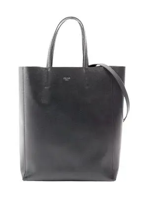 Celine Small Grained Calfskin Vertical Cabas Satchel - Black