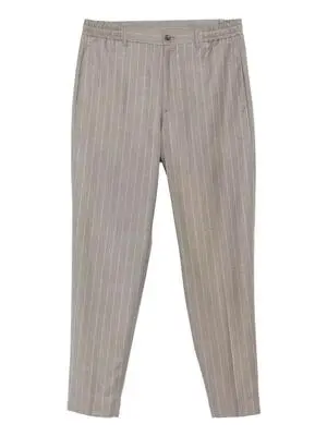 Tagliatore Tailored Pinstriped Trousers - Grey