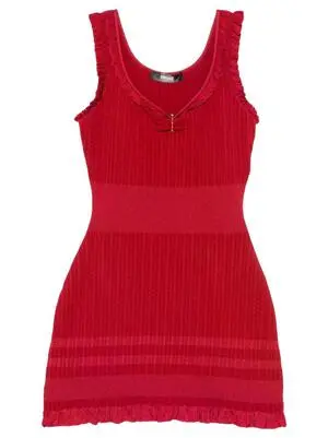 Versace Ribbed Midi Dress - Red
