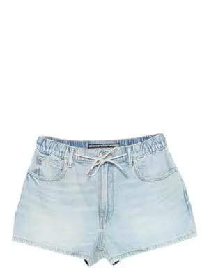 Alexander Wang Crystal-drawstring Shorts - Blue