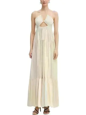 Patrizia Pepe Beige Cut-out Tiered Dress - Neutrals