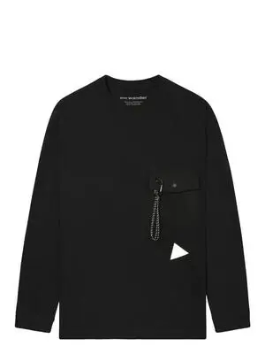 AND WANDER Pocket Long-sleeve T-shirt - Black