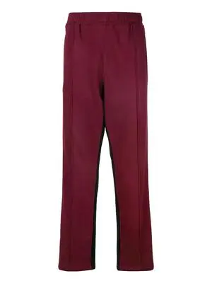 PORTS V Burgundy Side Stripe Trousers - Red