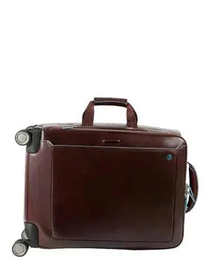 PIQUADRO Blue Square Leather Cabin Suitcase - Brown
