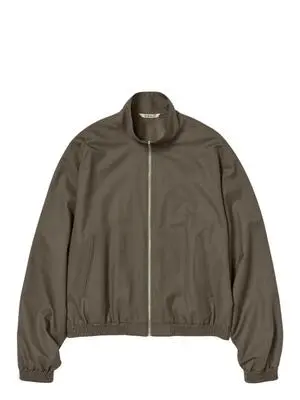 Auralee Long-sleeve Zip-up Jacket With Standing Collar - Deep Khaki