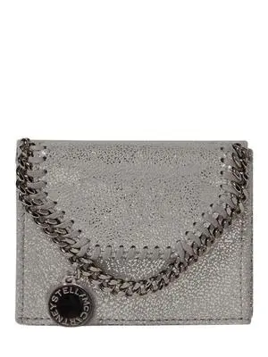 Stella McCartney Stella McCartney Falabella Tri-Fold Wallet With Chain Trim Gray