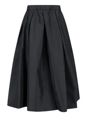 Comme Des Garçons Pleated Midi Skirt - Black