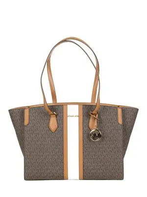 Michael Kors Large Monogram Stripe Tote Bag - Brown
