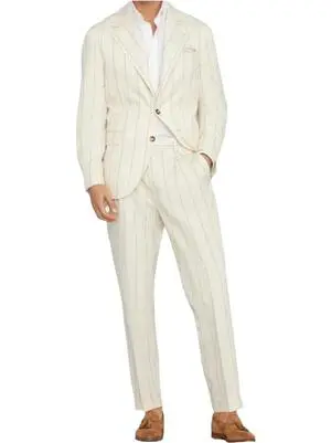 Brunello Cucinelli Pinstripe Suit - Off White