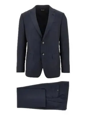 Zegna Single-breasted Wool Suit - Navy