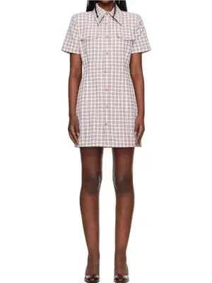 WILLY CHAVARRIA Chavela Plaid Mini Dress - White