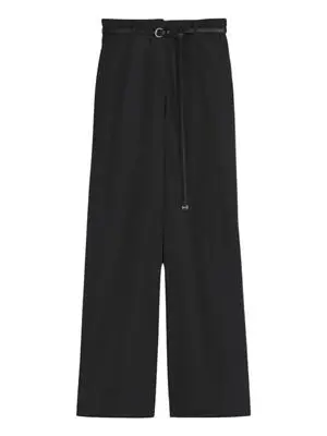 Max Mara Belted Wide-leg Trousers - Black