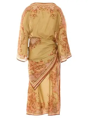 Zimmermann Aster Paisley Midi Dress - Nude