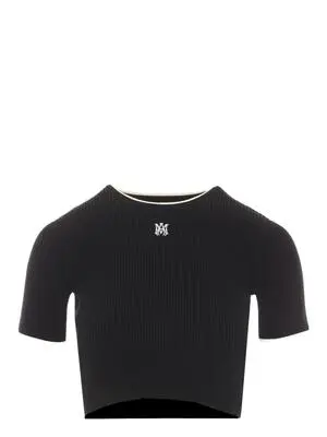Amiri Cropped Crewneck T-shirt - Black