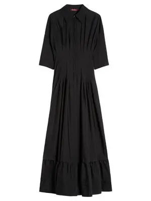 Max Mara Cera Pleated Shirt Dress - Black