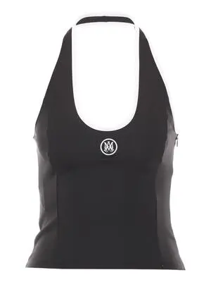 Amiri Sleeveless Vest With Zipper Closure And Logo - Black