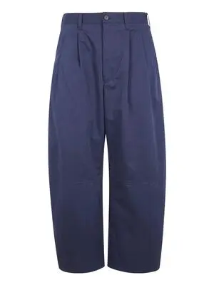 Comme Des Garçons Pleated Trousers - Navy Blue