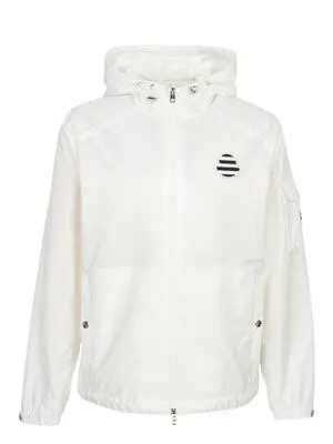 Moncler Hooded Long Sleeve Zip Up Jacket - White
