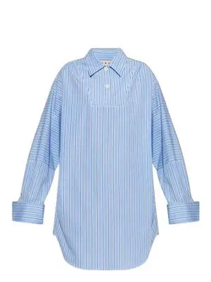 Marni Striped Buttoned Shirt Dress - Blue