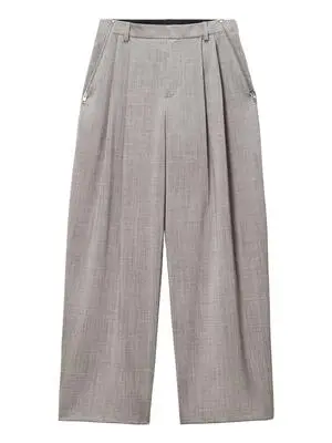 Alexander Wang Mid-rise Tailored Wide-leg Trousers - Light Heather Ash