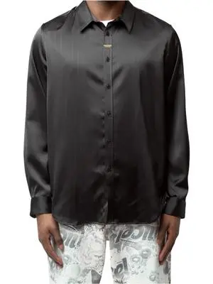 Martine Rose Button-up Pinstriped Shirt - Black