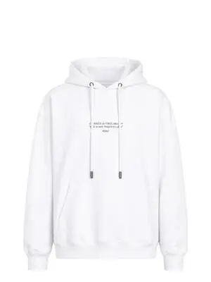 Off-White Drawstring Hooded Sweatshirt - White
