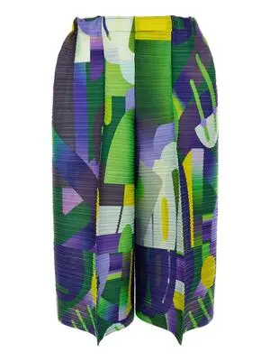 PLEATS PLEASE BY ISSEY MIYAKE Printed Pleated Shorts - Multicolor