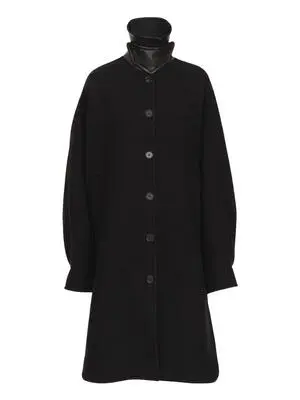 Chloé Wool Coat With Laced Collar - Black