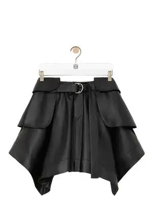 LOEWE Loewe Belted Cargo Leather Mini Skirt