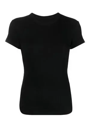 Isabel Marant Étoile Slim Fit Ribbed Top With Embroidered Logo - Black