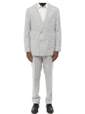 BRUNELLO CUCINELLI Houndstooth Double-breasted Suit