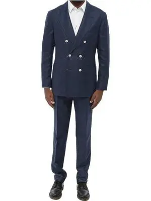 BRUNELLO CUCINELLI Double-breasted Linen Suit