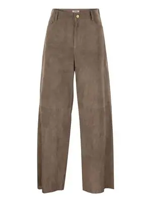 Max Mara Leather Trousers With Multiple Pockets - Brown