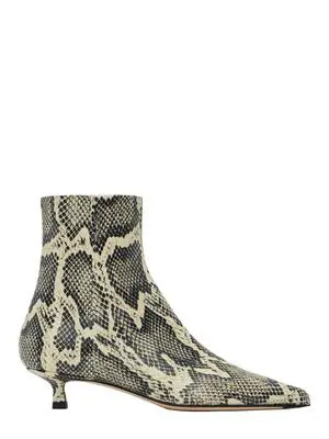 AeydĒ Pointed Toe Zip Up Ankle Boots - Nude