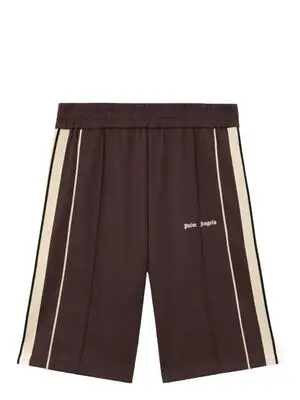 Palm Angels Logo Stripe Track Shorts - Tan
